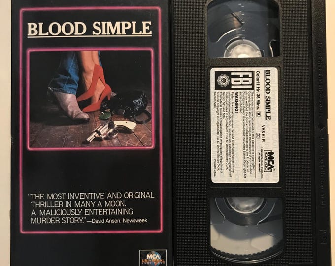 Blood Simple VHS Tape 80s MCA Home Video Coen Brothers Thriller Film ...