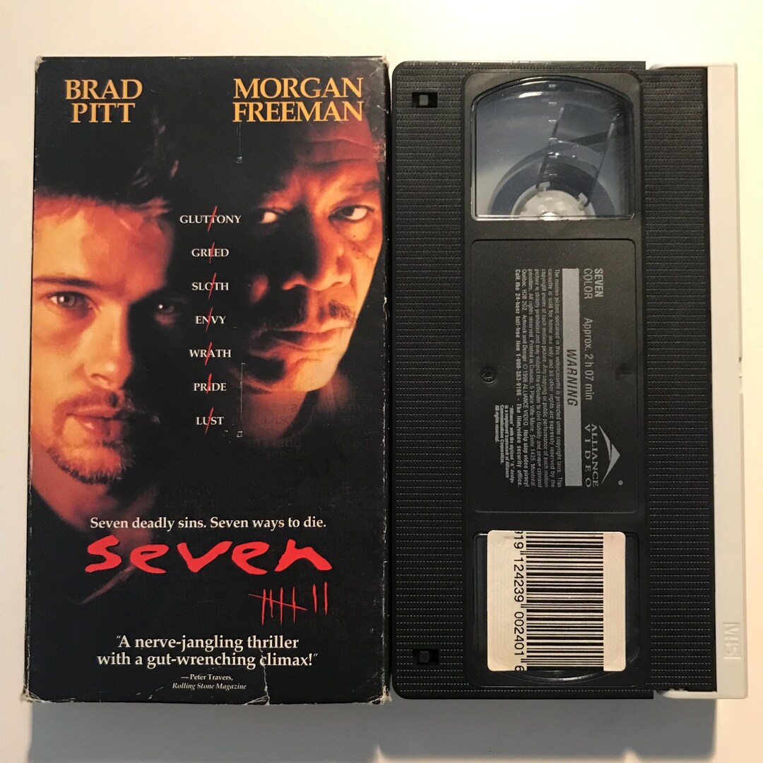 Vintage Se7en VHS Tape Seven 1995 90s Cult Film Brad Pitt Nostalgic ...