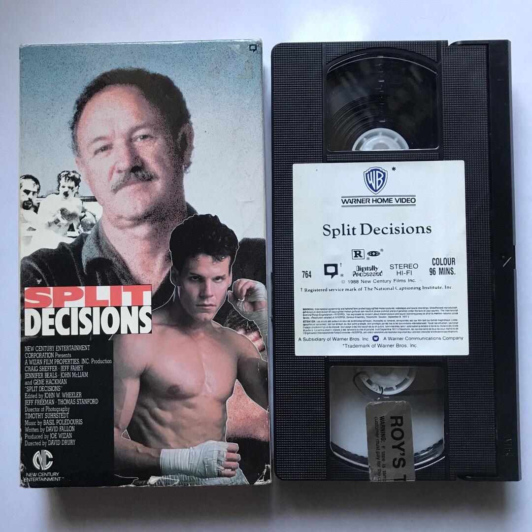 Split Decisions VHS Tape 1988 Gene Hackman 80s Boxer Action Drama - Etsy
