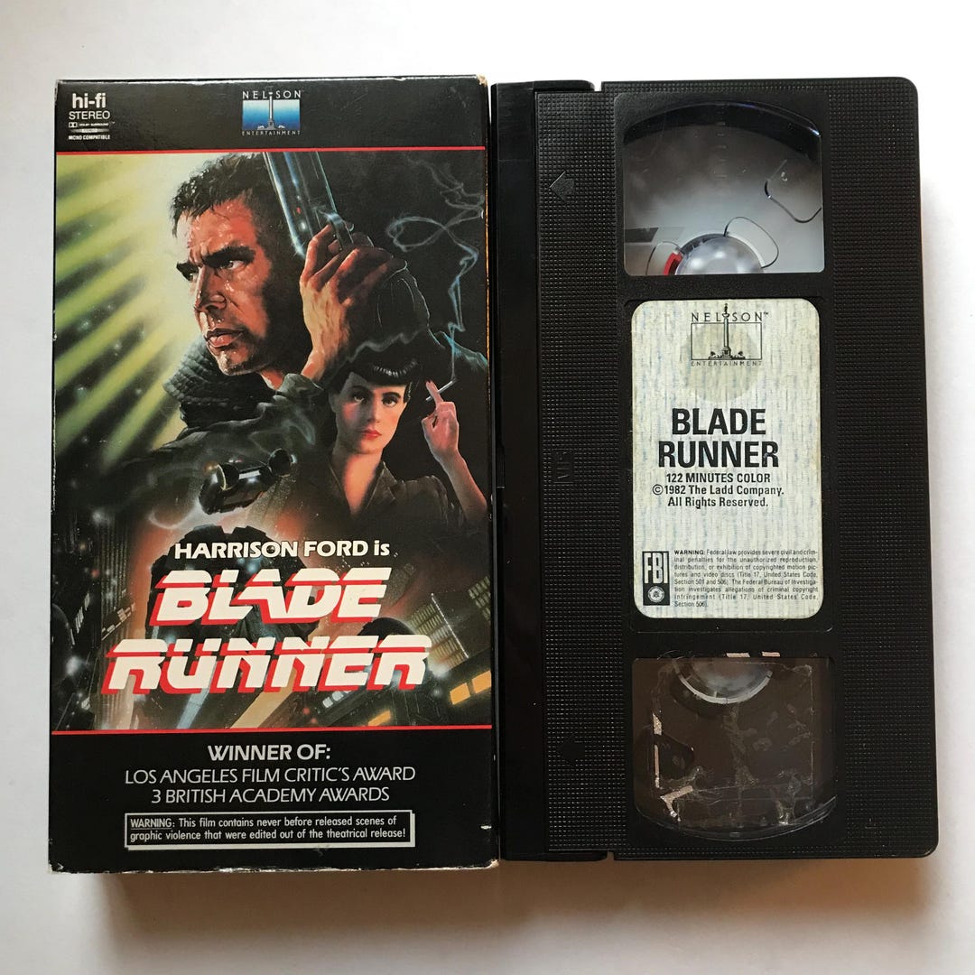 Vintage Blade Runner VHS Tape Retro 80s Sci-fi Nelson Entertainment - Etsy