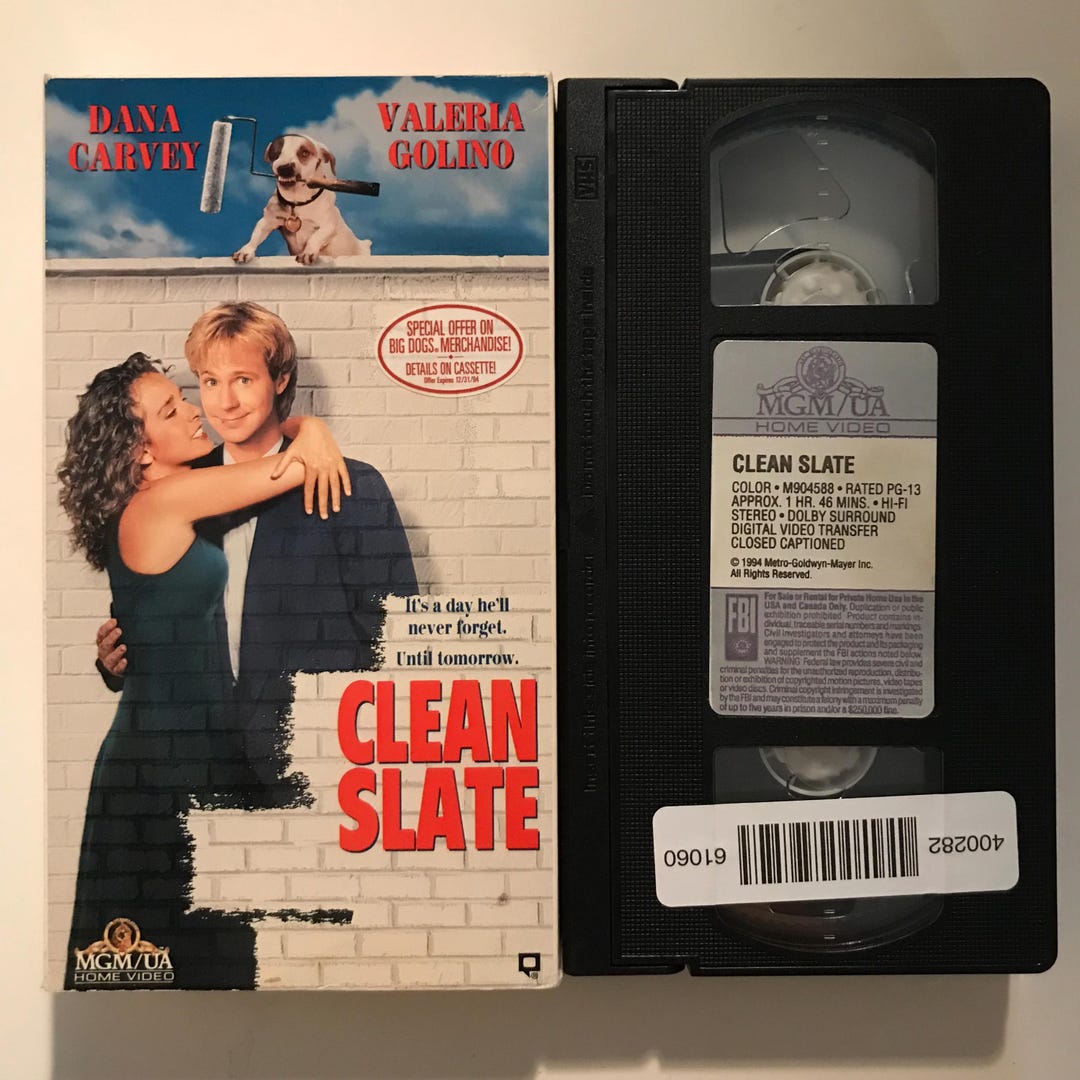 Clean Slate VHS Tape 90s Comedy Dana Carvey Valeria Golino - Etsy