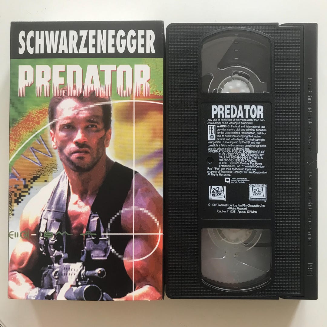 Predator VHS Tape 80s Action Cult Arnold Schwarzenegger - Etsy
