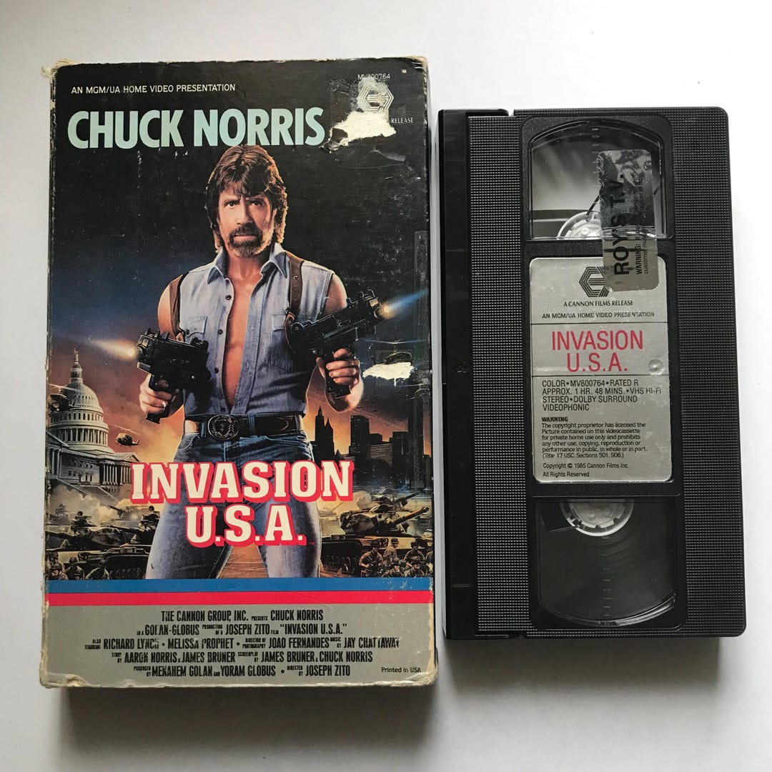 Invasion U.S.A. VHS Tape 80s Chuck Norris Action MGM Cannon Big Box - Etsy