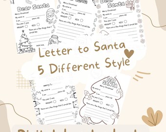 Letter to Santa Coloring Page, Santa Letter, Letter to Santa, Kids ...