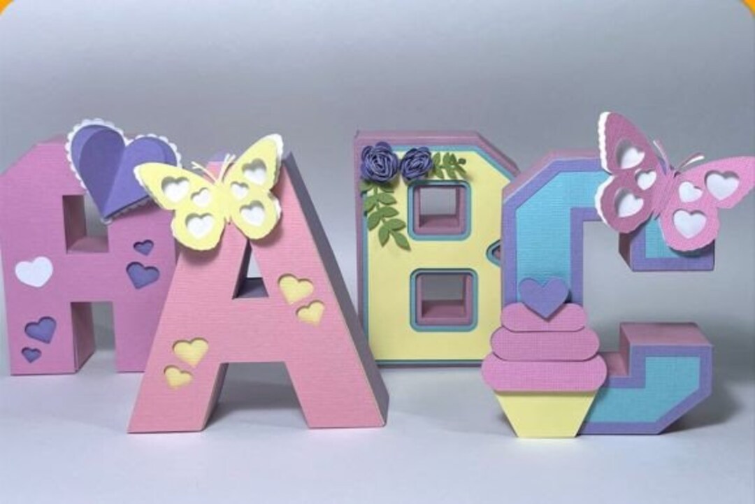 3D Letters A-Z,SVG Template for Cricut, DIY Craft,party Decoration,kids ...