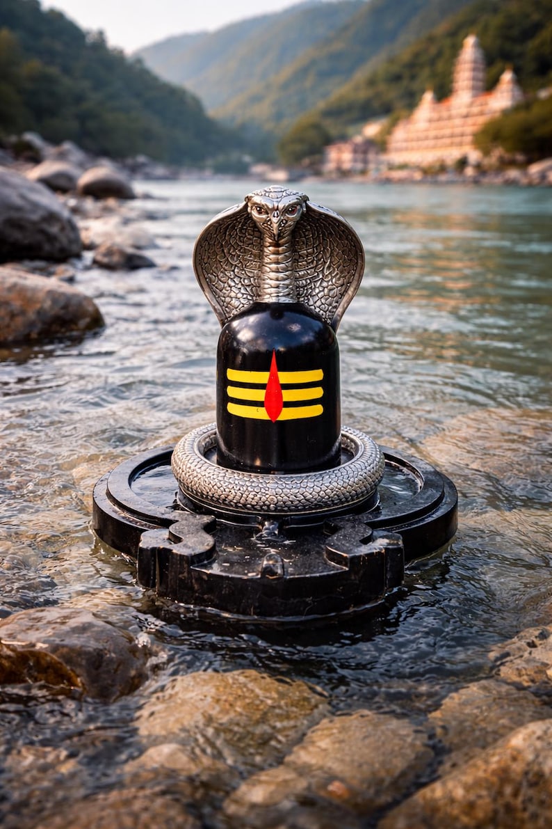 Black Marble Shiva Lingam | Hand Carved Indian Shivling for Home Temple ...