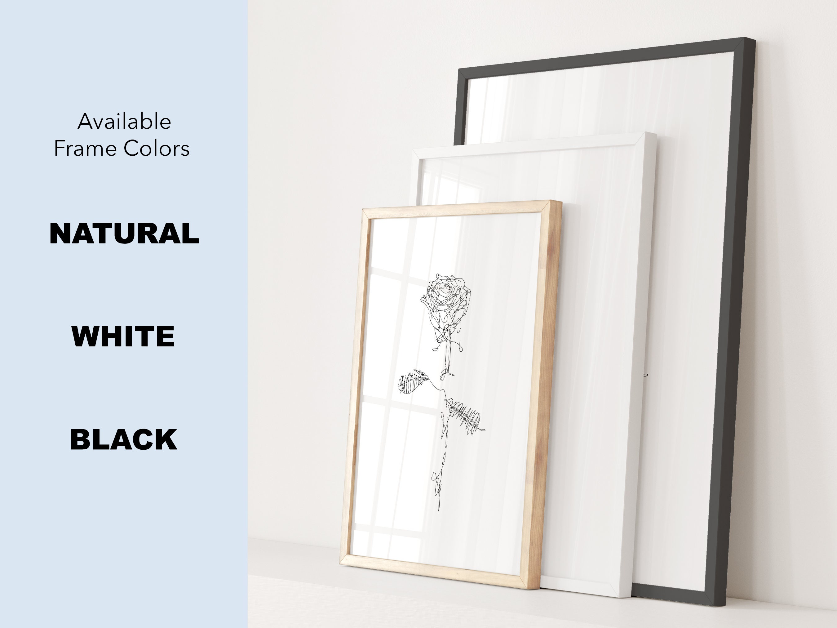 Rose Line Drawing - Minimalist Botanical Print - Detailed Contour ...