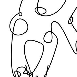 Monkey Line Drawing - Minimalist Black and White - Playful Animal Art ...