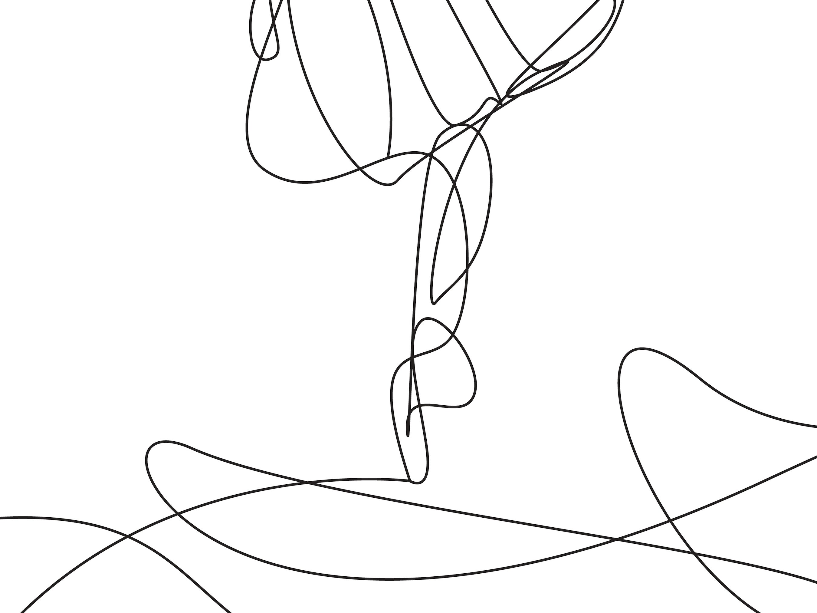 Ballet Dancer Woman Line Art Minimalist One Line Dancer Ballet Black ...