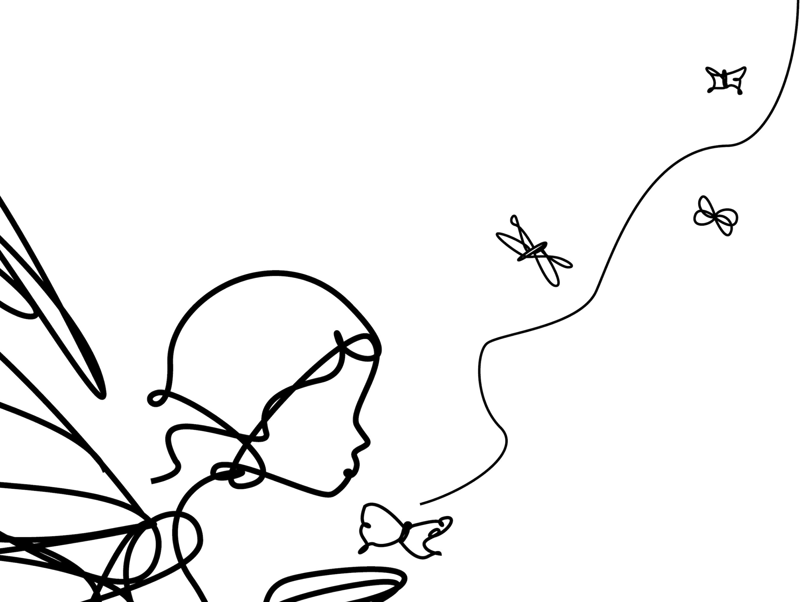 Fairy Line Art- Enchanting Print - Fairy Print, Folklore Lover, Framed ...