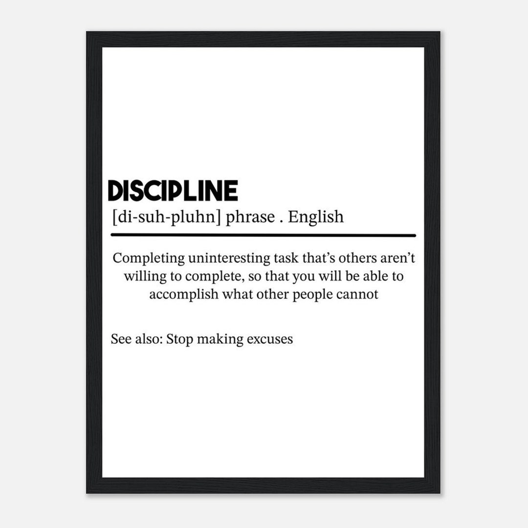 Discipline, Motivational (premium Matte Paper Wooden Framed Poster) - Etsy