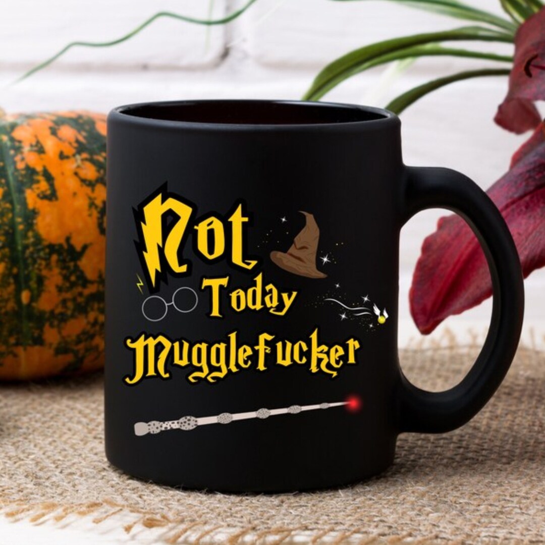 Wizard Gift for Wizarding Fans, Not Today Mugglefucker, Funny Coffee ...