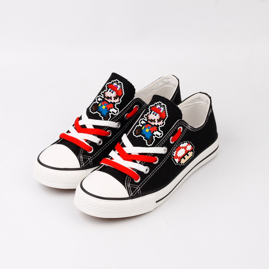 Super Mario Shoes, Mushroom, Super Mario Sneakers, Tennis Shoes, Gift ...