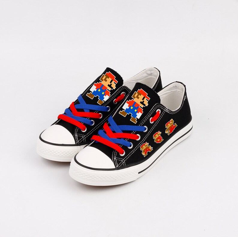 Super Mario Shoes, Mushroom, Super Mario Sneakers, Tennis Shoes, Gift ...
