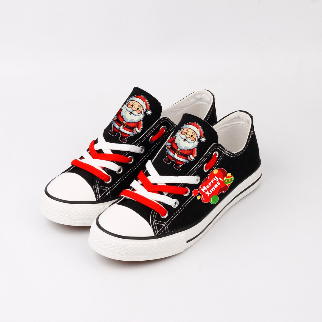 Christmas Shoes, Santa Shoes, Canvas Shoes, Christmas, Gift, Santa ...