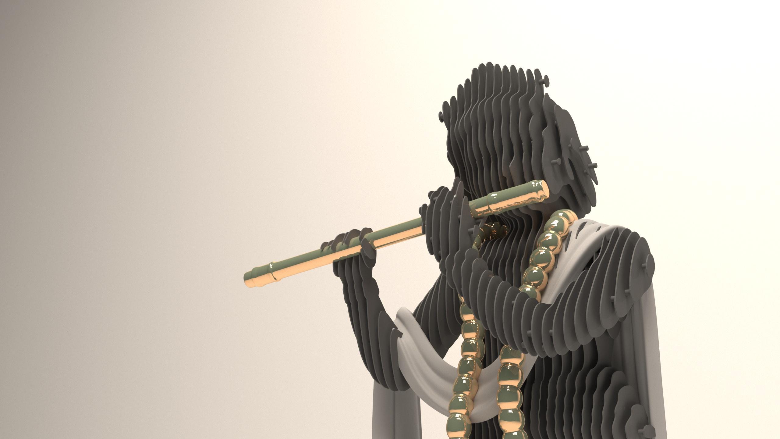 Metal Parametric Lord Krishna Sculpture | 100cm 150cm 200cm Height ...