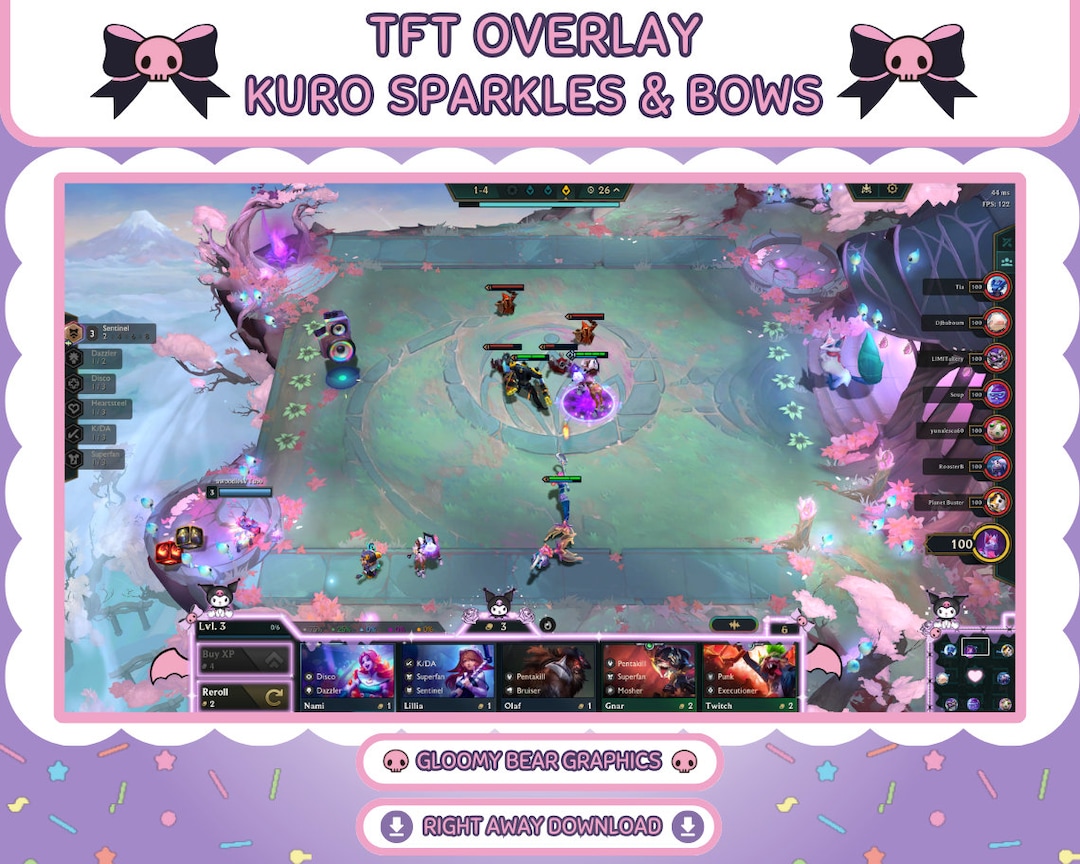 Kuro Sparkles & Bows TFT Overlay - Etsy