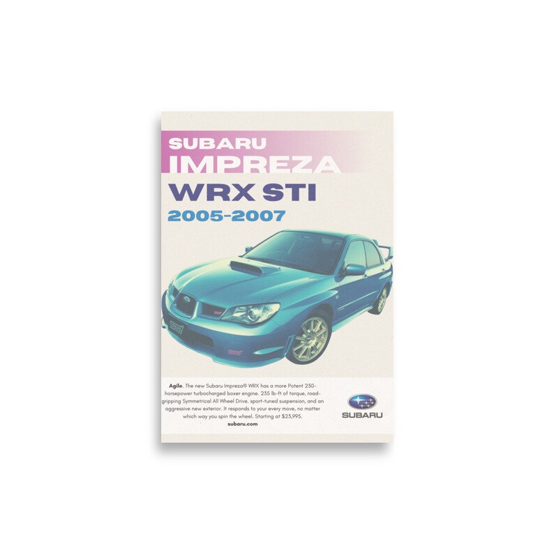 Subaru Impreza WRX Poster - Etsy