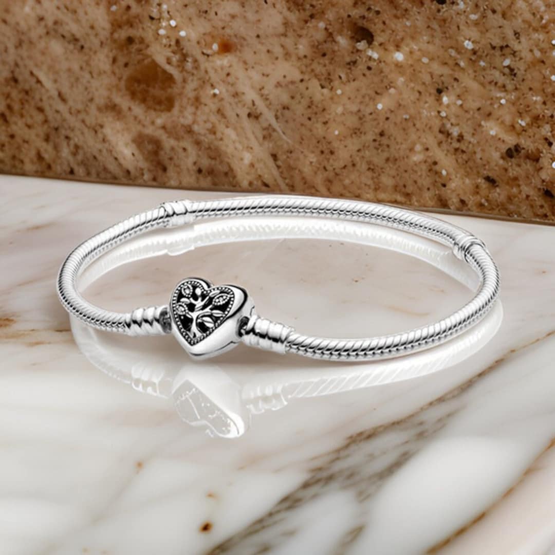 100th Anniversary Moments Snake Chain Bracelet, Sterling Silver Charms ...