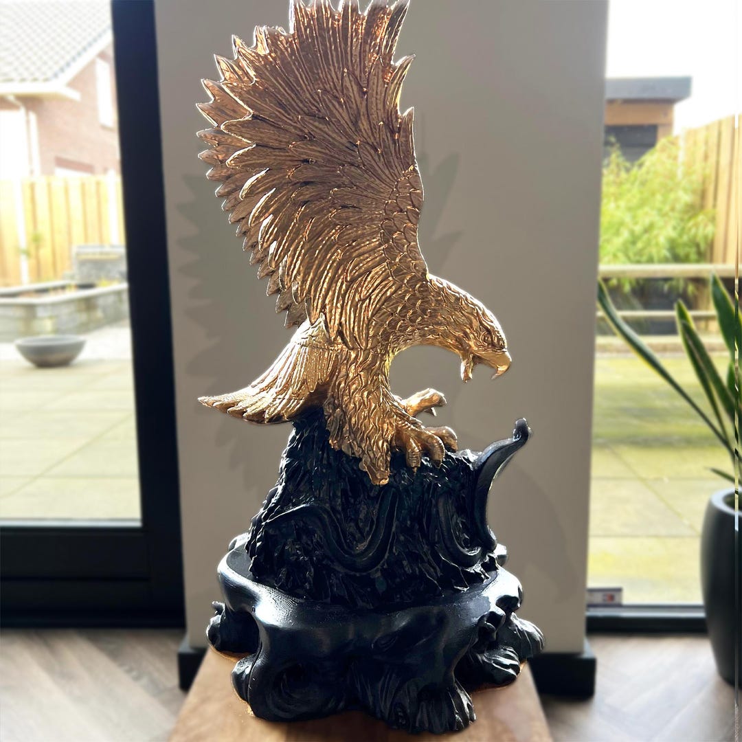 Golden Eagle Statue Attacking Cobra | Majestic Predator Scene | Home ...