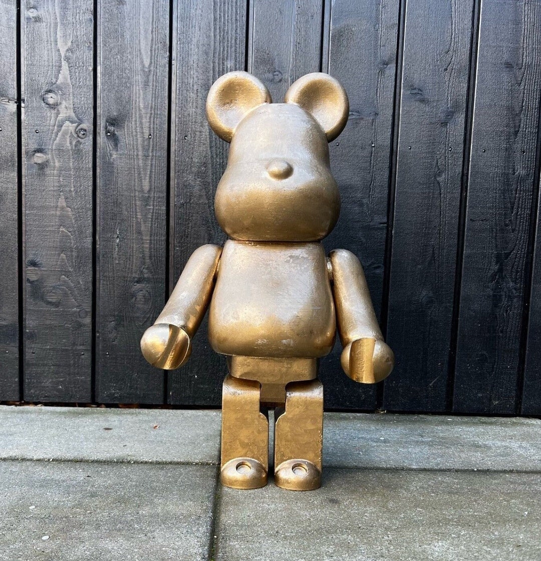 Bear Statue 80cm Unique Home Decor Gift Customizable Bear Golden ...