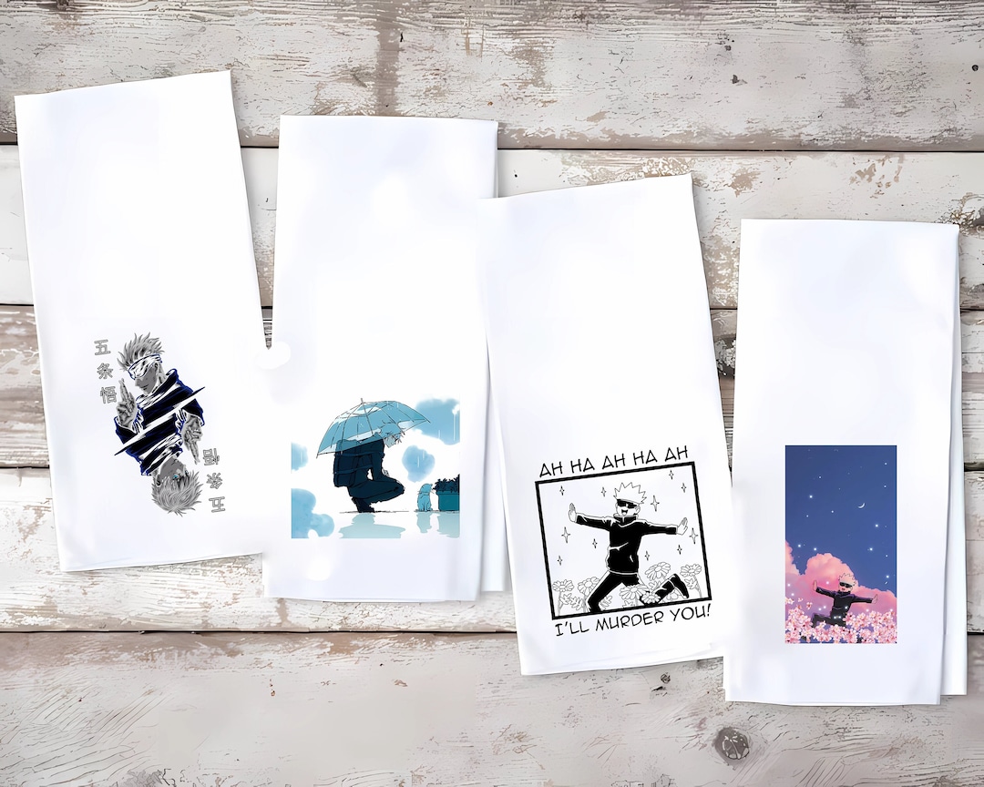 Jujutsu Kaisen - Gojo Satoru, JJK, Eco Tea Towels, Cotton Tea Towels ...