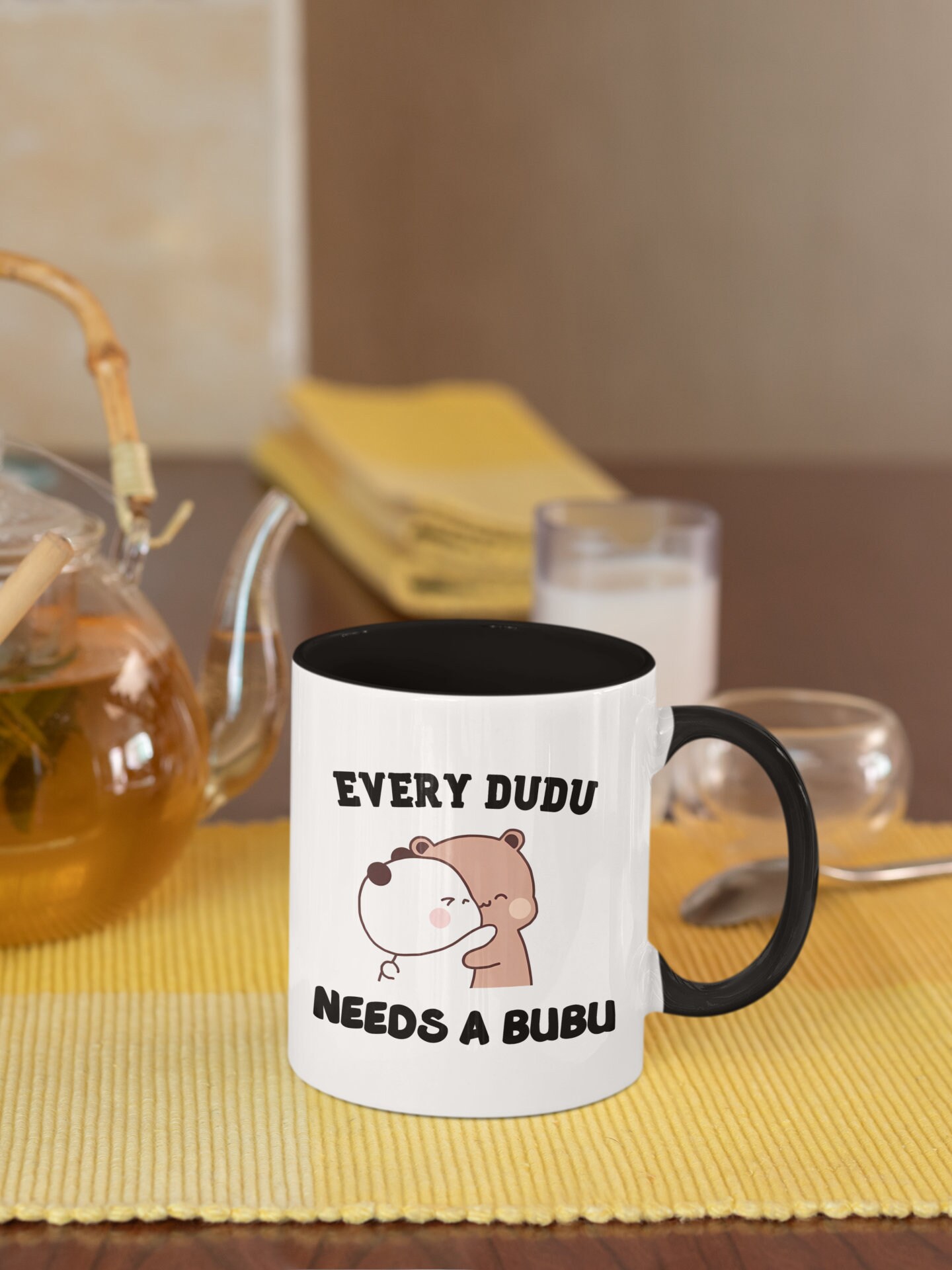 Every Dudu Needs A Bubu Ceramic Mug, 11 Oz, Couple Gift, Peach and Goma ...