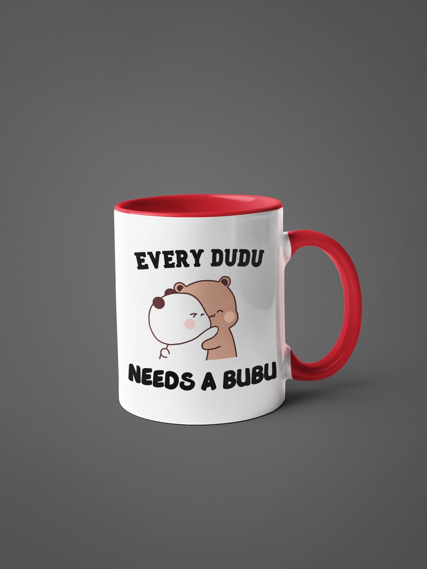 Every Dudu Needs A Bubu Ceramic Mug 11 Oz Couple Gift Peach and Goma ...