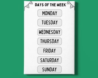 Days of the Week Homeschool Kindergarten Preschool Resources Printable ...