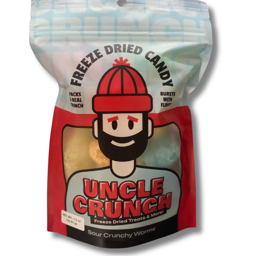 Uncle Crunch Freeze-dried Sour Crunchy Worms Candy Snack - Etsy