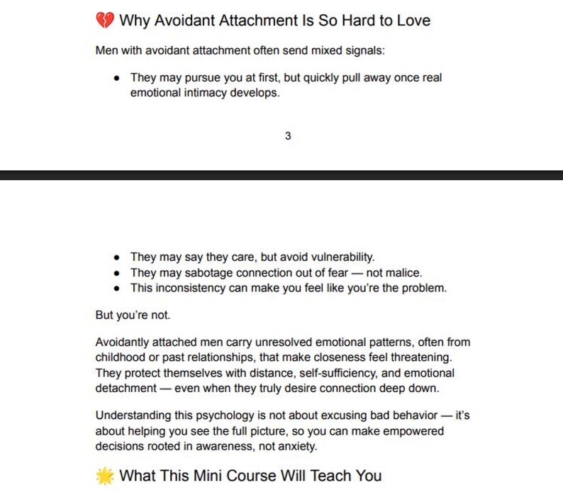 Avoidant Attachment Guide: Understanding & Connecting With Him (PDF Download) - Etsy