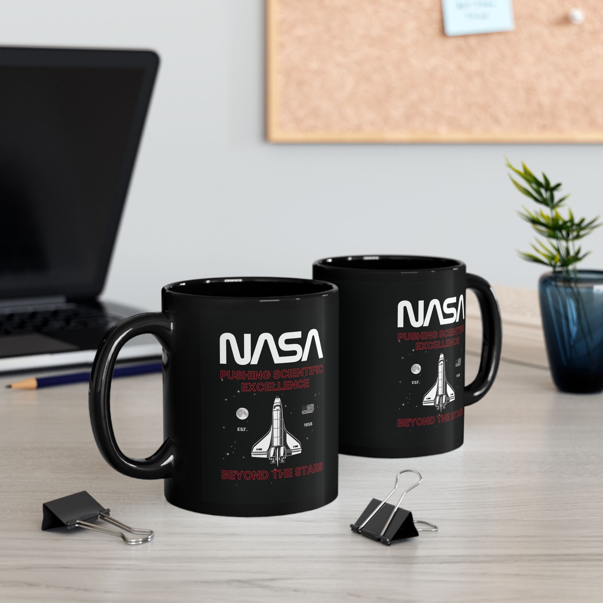 Black NASA Mug: Space Rocket Coffee Cup for Exploration Fans - Etsy