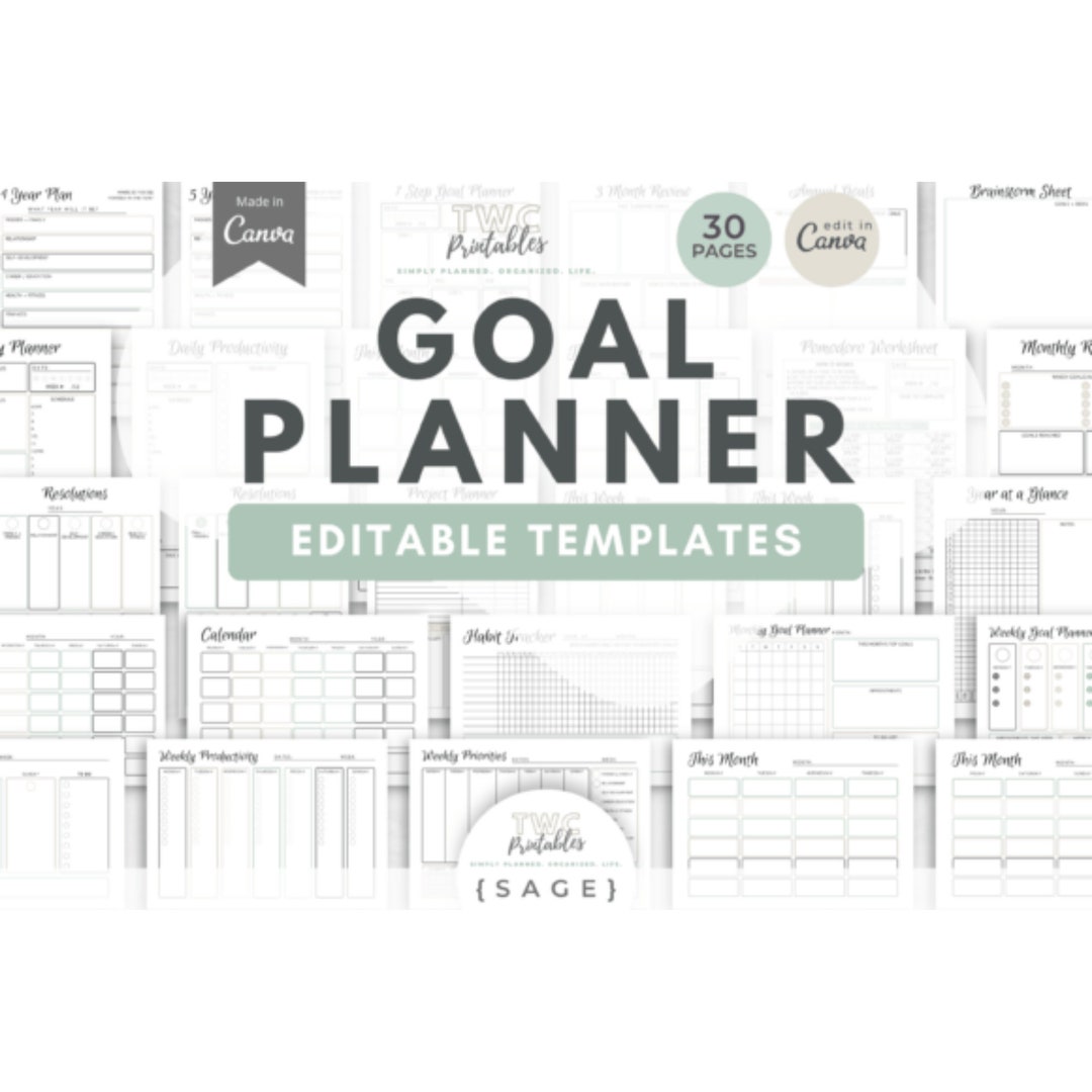 Goal Planner Bundle 2024 Goals Tracker Smart Goal Setting Kit New