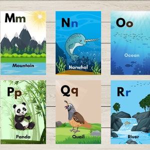 Printable Alphabet Flash Cards PDF 26 Colorful Alphabet Cards for ...