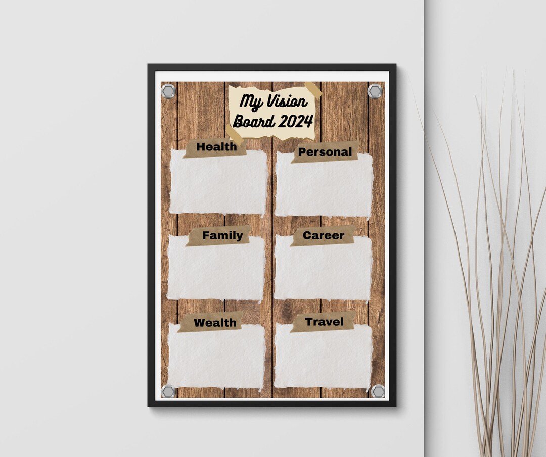 Vision Board 2024 Printable, Instant Download, Goal Planner, Printable ...
