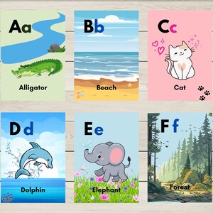 Printable Alphabet Flash Cards PDF 26 Colorful Alphabet Cards for ...