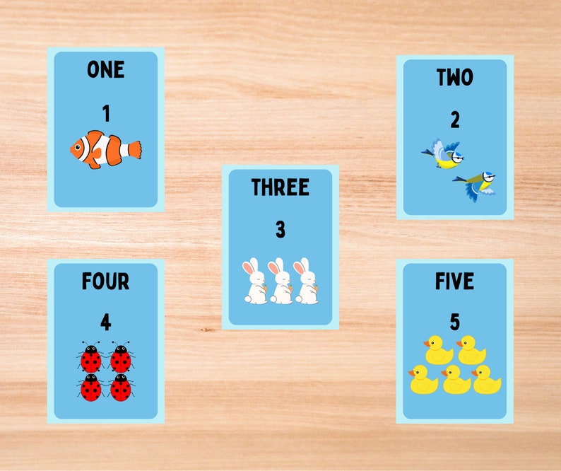 Number Cards 1-10, Animal Number Card, Number Flash Cards, Printable ...