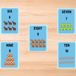 Number Cards 1-10, Animal Number Card, Number Flash Cards, Printable ...