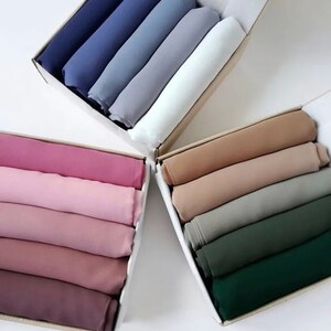 5-piece Premium Chiffon Hijab Box Solid Color Collection - Etsy