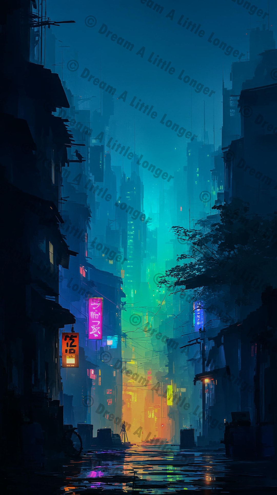 Animated Neon Cyberpunk City Wallpaper Loop (MP4, HD, 4K Digital ...