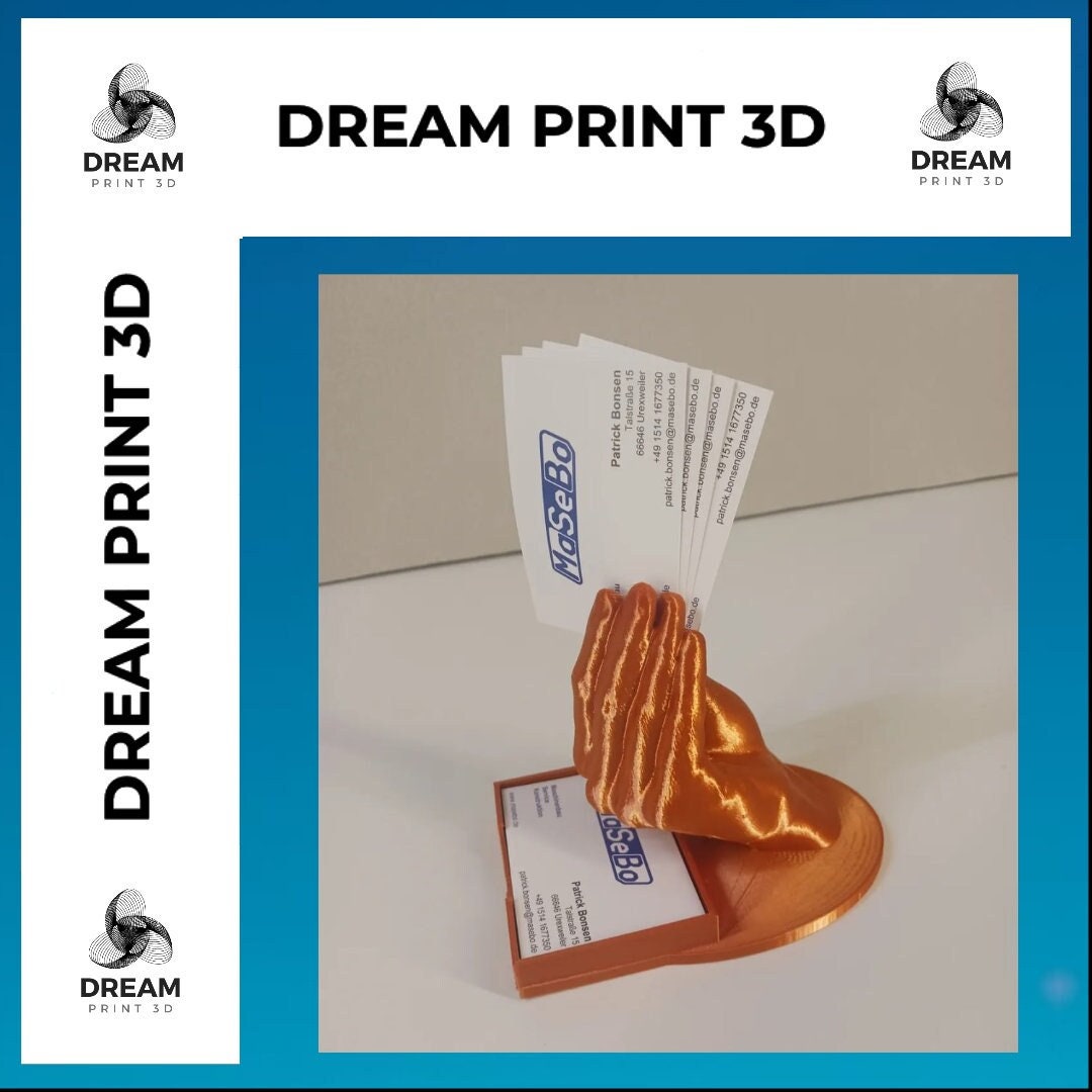 Hand Business Card Holder With Base Life Craft Stl High Quality 3D ...