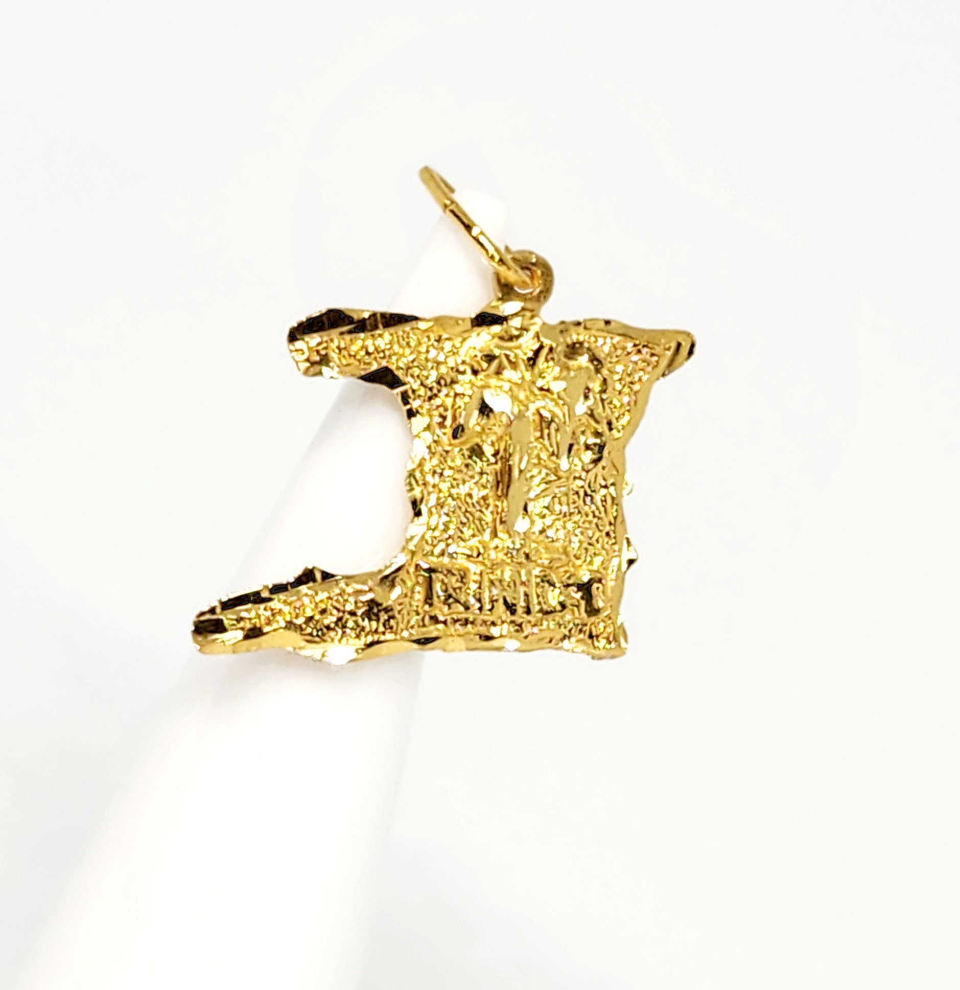 10K Yellow Gold VINTAGE Map Pendant, Gold Trinidad Map, Gold Map With ...