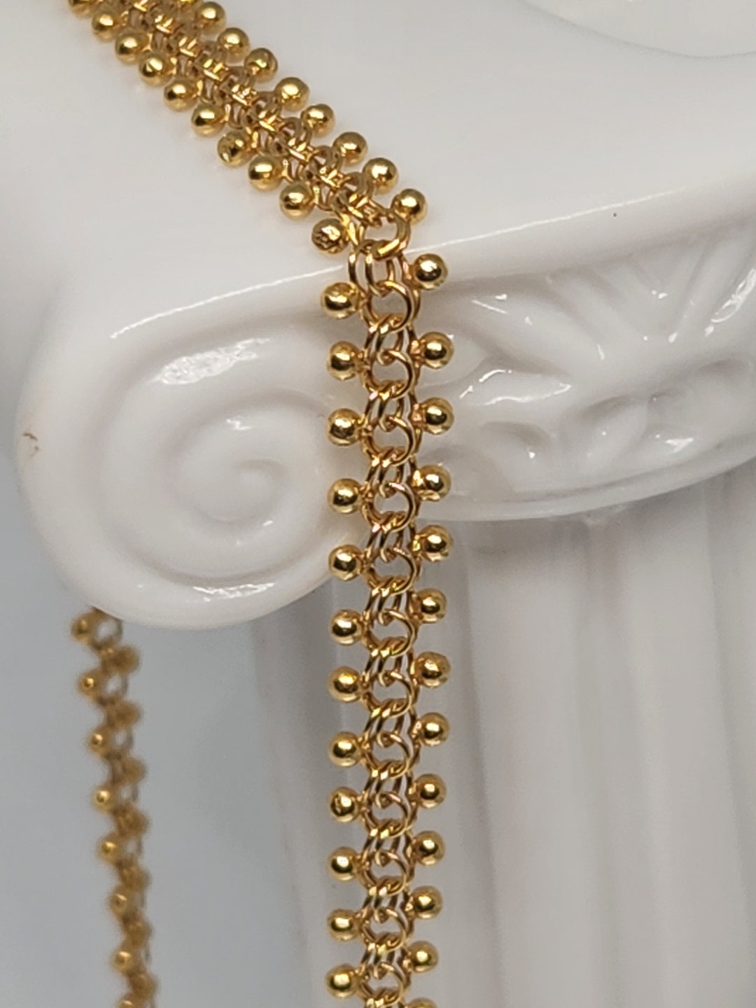 10K Genuine Gold Filigree Vintage Anklet, Gold Spanish Link Anklet ...