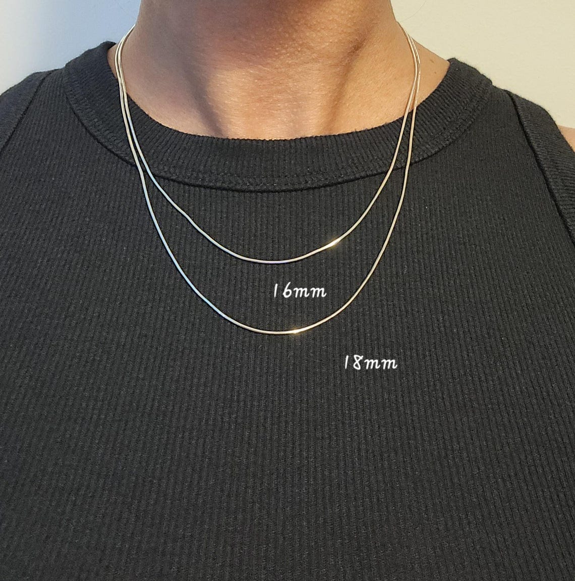925 GENUINE Sterling Silver Serpentine Necklace, Smooth Link Necklace ...