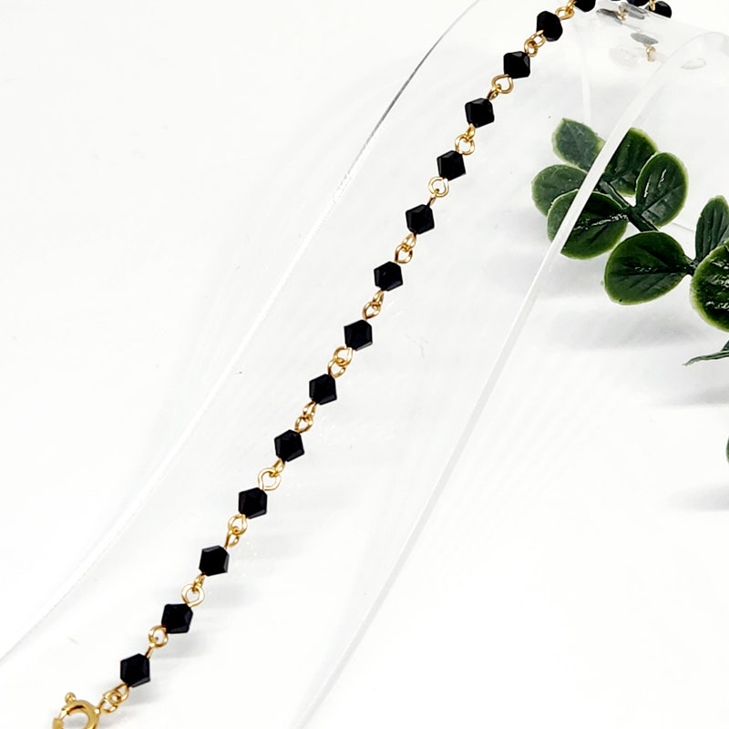10k Gold Black Bracelet - Etsy