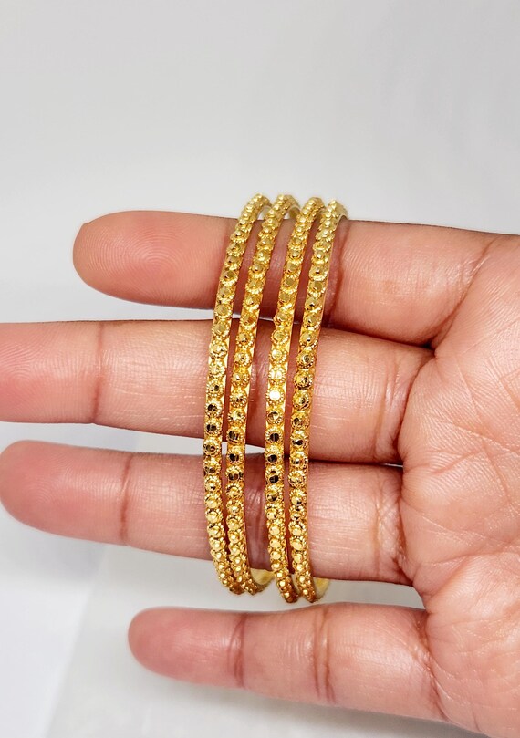 10K Yellow Gold VINTAGE Bangles, Gold Jingles, Gold F… - Gem