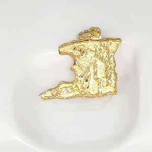 10K Yellow Gold VINTAGE Trinidad Map Pendant, Gold Trinidad Map, Gold ...