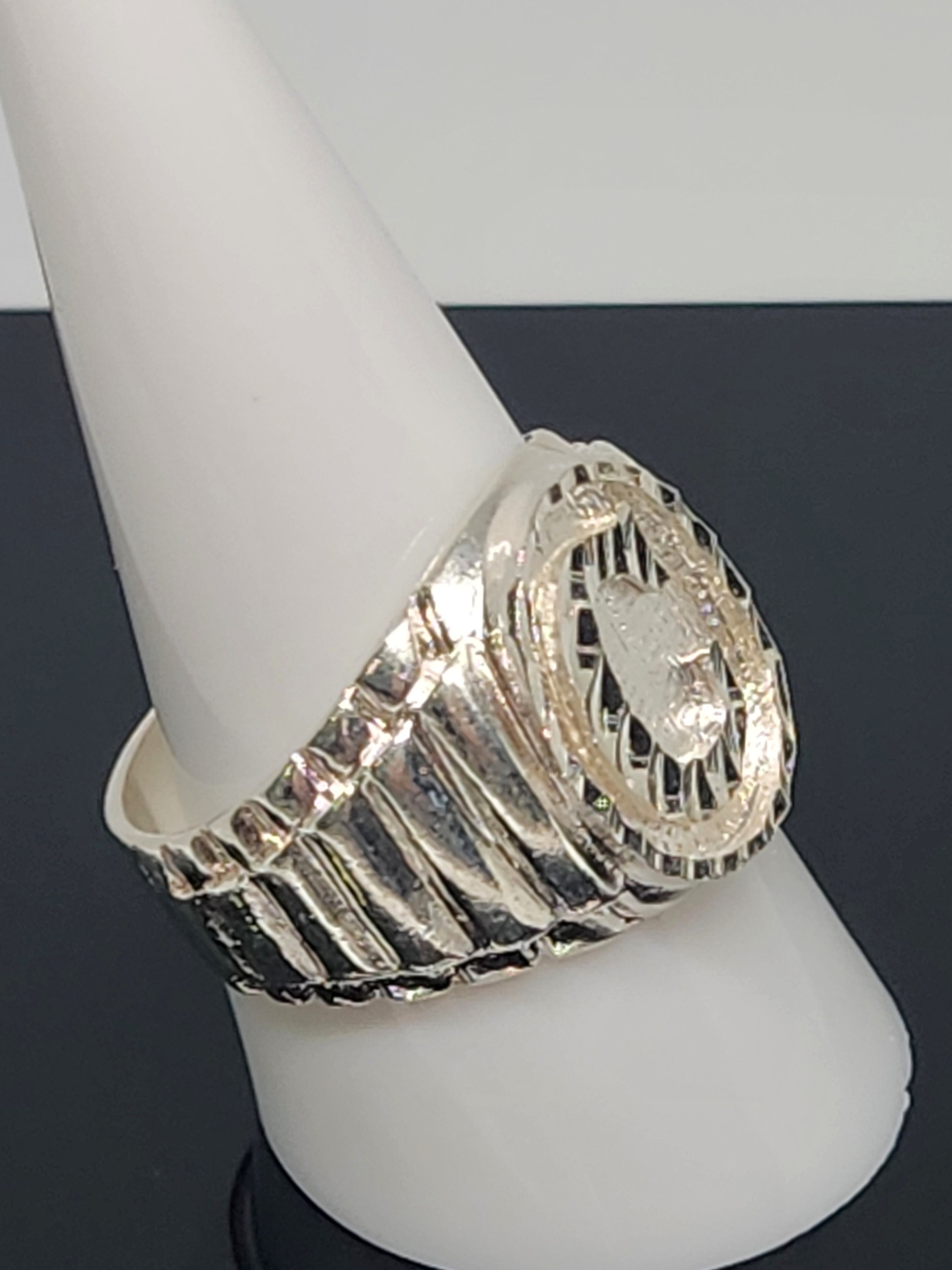 925 GENUINE Sterling Silver Letter Ring, Silver Male Ring, Silver ...