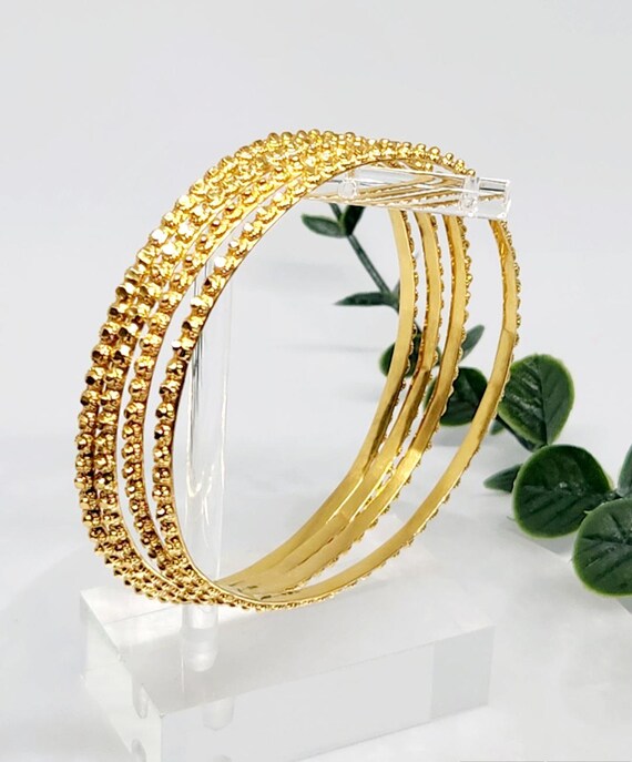 10K Yellow Gold VINTAGE Bangles, Gold Jingles, Gold F… - Gem