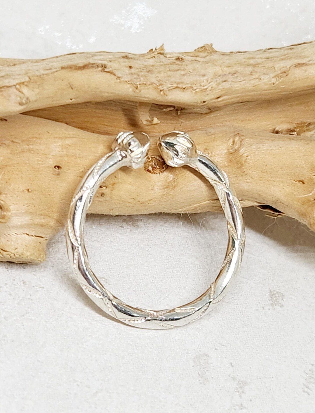 925 GENUINE Sterling Silver Bracelet RING, Cocoa Pod RING, Silver Cocoa ...